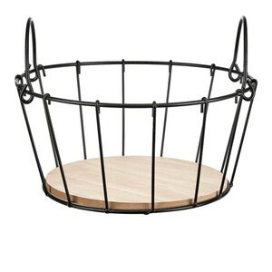 Target | Accents | True Living Wood Base Metal Wire Basket | Poshmark